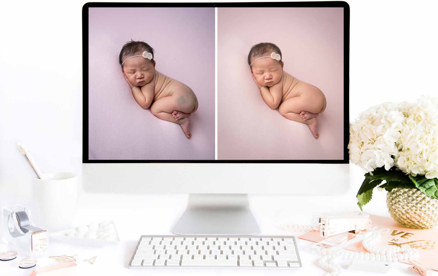 computer screen editing before after | Glow Portraits | NYC Newborn ...